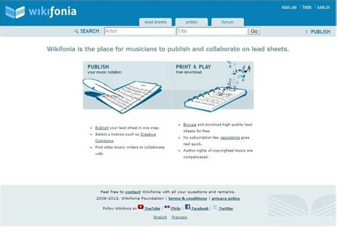 Wikifonia Sheet Music Sharing