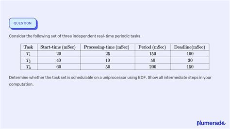 solved consider the following set of three independent real time