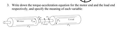 Solved 3 Write Down The Torque Acceleration Equation For