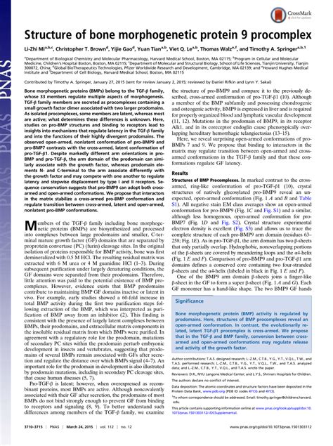 Pdf Structure Of Bone Morphogenetic Protein 9 Procomplex