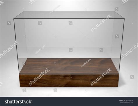 Empty Rectangular Glass Display Case Wooden Stock Illustration 569169298 Shutterstock