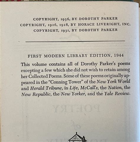 The Collected Poetry Of Dorothy Parker By Dorothy Parker Near Fine