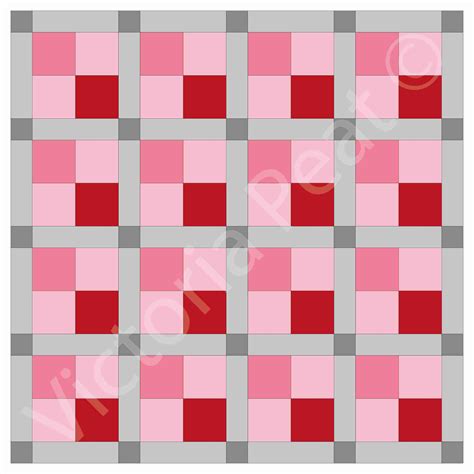 4 Patch 3 Colour 4x4 Layout With Sashing And Cornerstones Victoria Peat