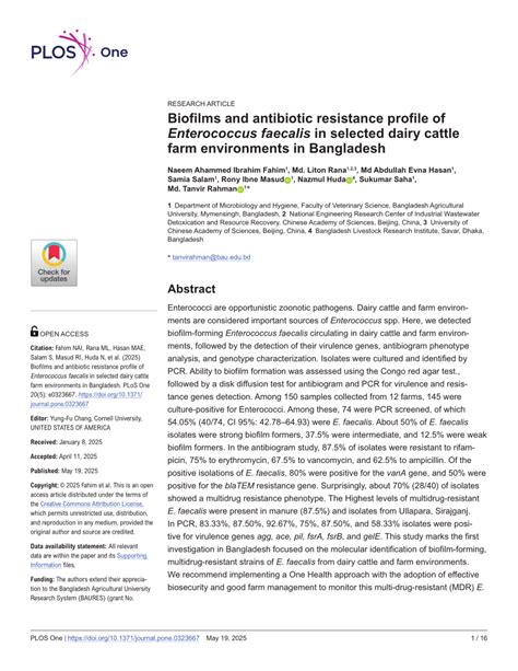Pdf Biofilms And Antibiotic Resistance Profile Of Enterococcus