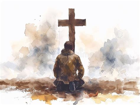 Kneeling Cross Stock Illustrations 684 Kneeling Cross Stock