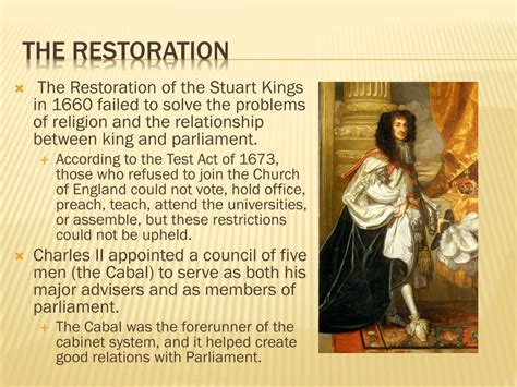 Ppt The Restoration Of The English Monarchy Powerpoint Presentation