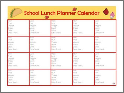 Meal Planner Printable Lunch Box Planner Organized 31