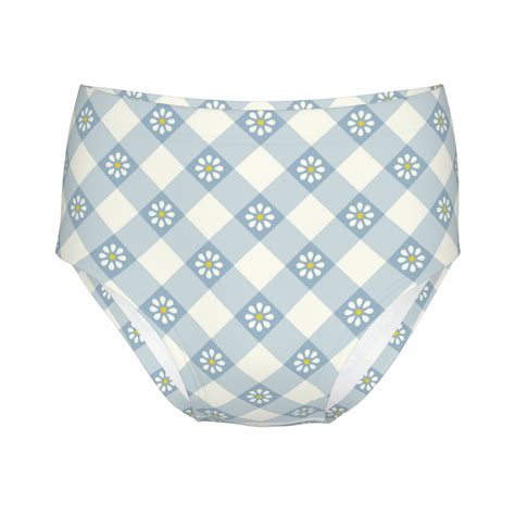 Girls Underwear Daisy Plaid Blue Cotton Teen Panties Briefs For Girl