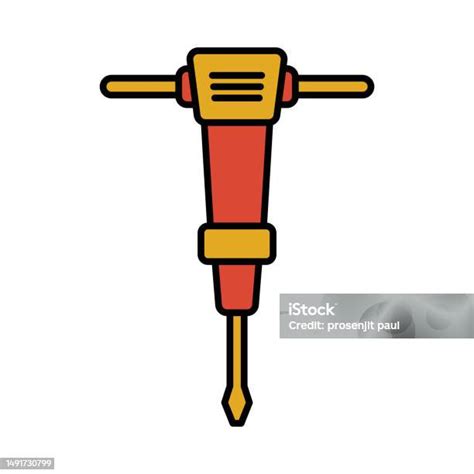 유압 차단기 압축 공기를 넣은 착암기 공구 일 공구 건축 착암기 아이콘 건설 기계류에 대한 스톡 벡터 아트 및 기타 이미지