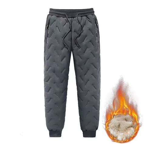 Mens Winter Wool Pants Thickened Casual Pants Mens Velvet Trousers
