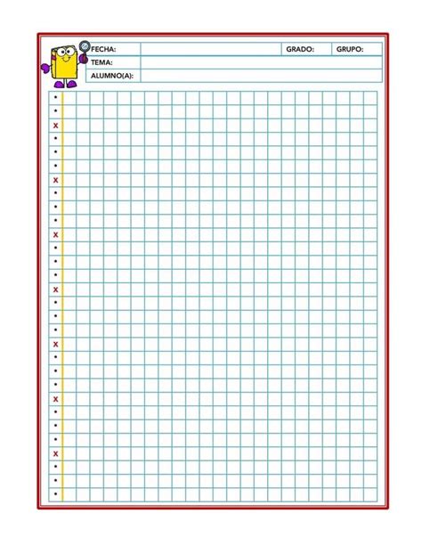 Hoja De Cuaderno Cuadriculado Para Imprimir