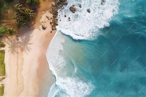 Premium Ai Image Aerial View Of A Beautiful Beach Photography Beach