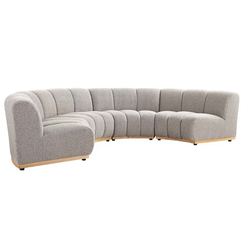 Granvia Taupe Boucle Modular Sofa 4 Seater Half Circle Sofa Daals