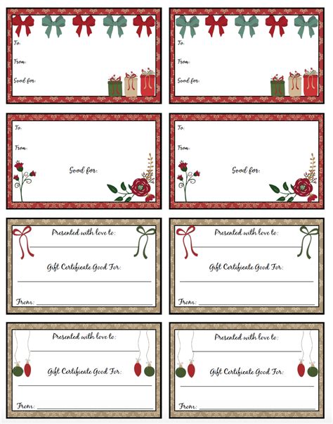 Free Printable Christmas T Certificates 7 Designs Free Printable
