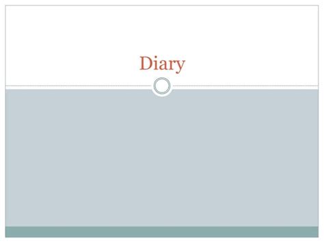 Diary Writing Ks3 Year 7 Pptx