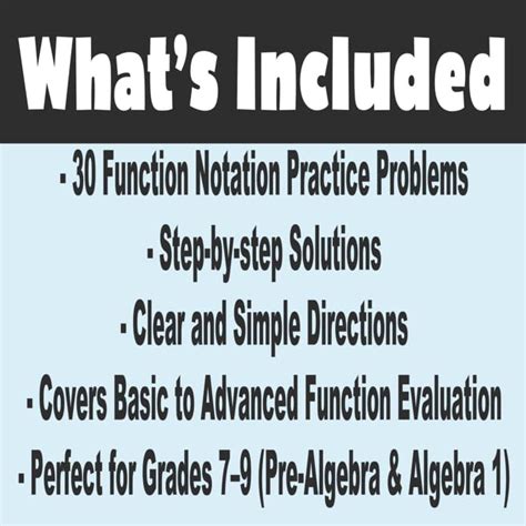Function Notation Pre Assessment Evaluating Functions Function