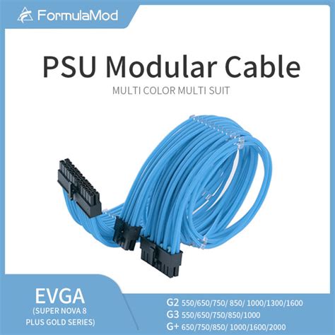 Formulamod Evga Fully Modular Psu Cable Kit 18awg Sleeved Kit For Evga Modular Psu Fm Bzmz