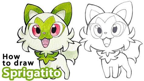How To Draw Sprigatito From Pokémon Cute Drawings Drawing Tutorial