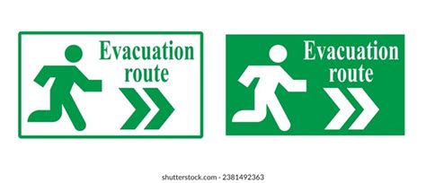 Evacuation Route Sign Way Out Evacuation Stock Vector Royalty Free 2381492363 Shutterstock