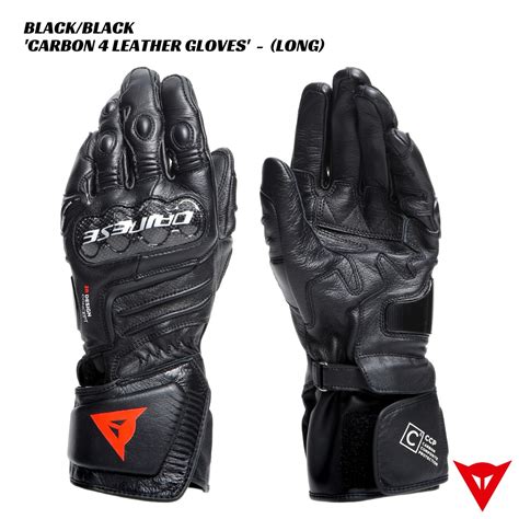 Dainese Carbon 4 Long Leather Gloves Blackblack Gfp Motorcycle