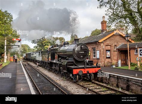 Br 7f 2 8 0 No 53808 Arrives At Crowcombe Heathfield Station During