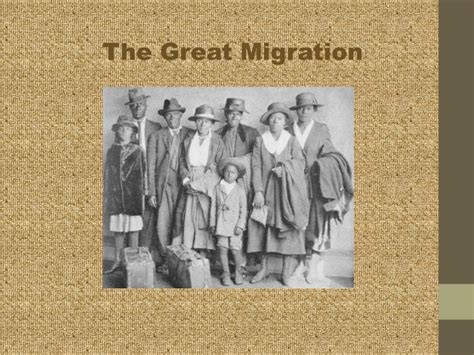 The Great Migration African American Movement North