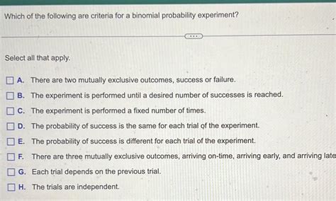 Answered Which Of The Following Are Criteria For A Binomial Kunduz