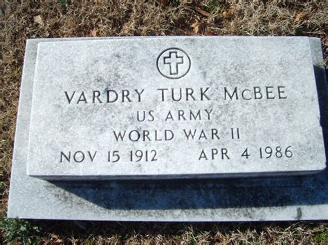 Vardry Turk Mcbee 1912 1986 Find A Grave Memorial