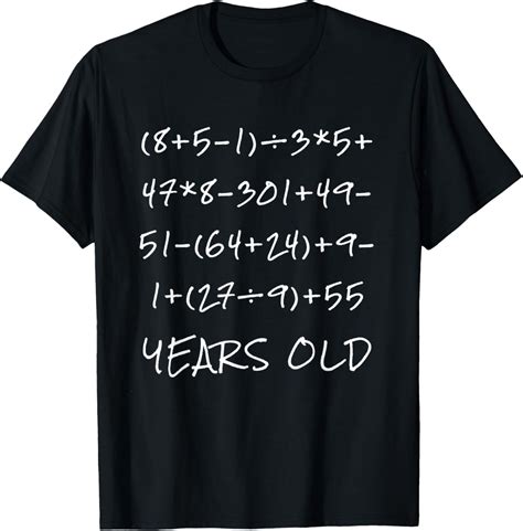 71st Birthday Math Problem Algebra Equation 71 Years Old T Shirt