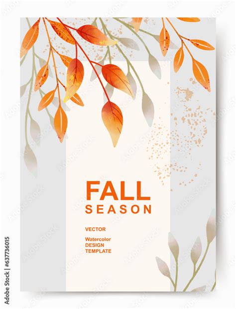 Autumn Fall Trendy Background With Beautiful Leaves Abstract Vector