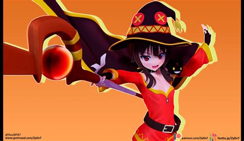 Megumin Render And 3d Model Set Pmxandsfmandblend