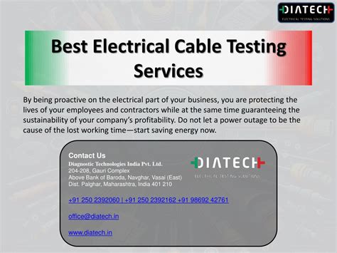 Ppt How Electrical Cable Testing Reduce Costs Diatech Powerpoint