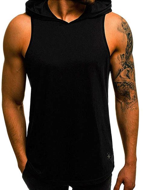 Summer Mens Sleeveless Hoodie Muscle Gym Sweatshirt Hoody Tops Sport