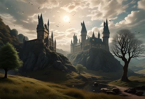 Whomping Willow Of Hogwarts Under Moonlight Ai Art