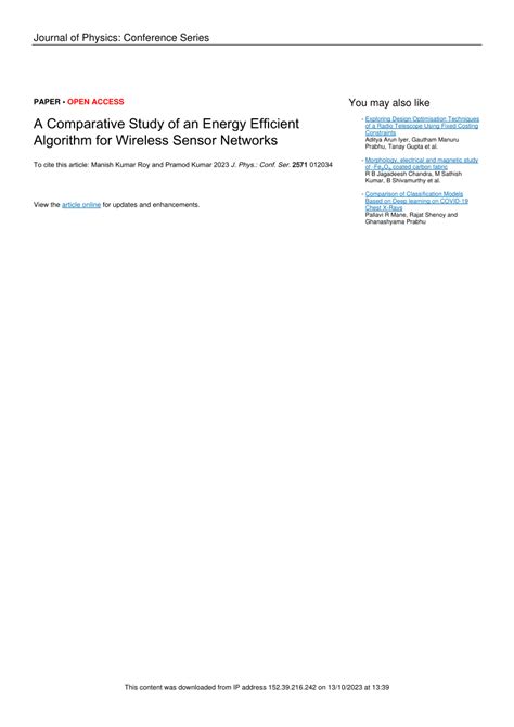 Pdf A Comparative Study Of An Energy Efficient Algorithm For Wireless
