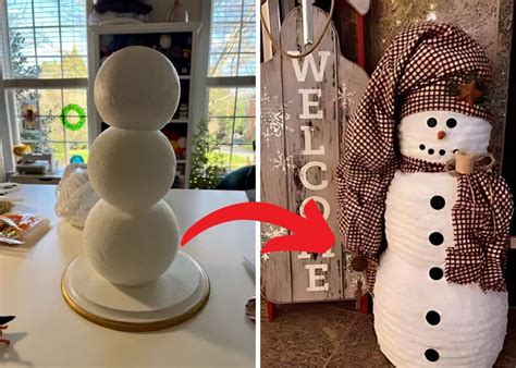How To Make A Cozy Rustic Snowman From Styrofoam Balls A Simple Winter Diy