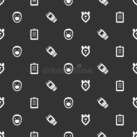 Set Police Badge Report Doctor Pathologist And Walkie Talkie On