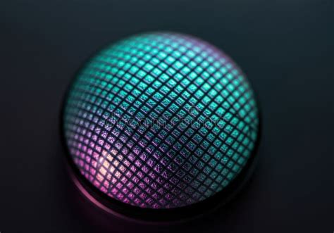 Colorful Textured Sphere With A Grid Pattern Reflecting Light Stock