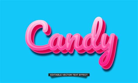 Premium Vector Editable Candy 3d Vector Text Effect