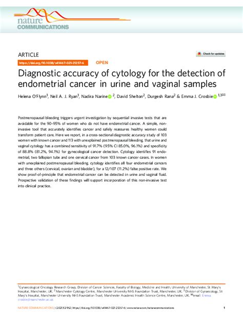 Pdf Diagnostic Accuracy Of Cytology For The Detection Of Endometrial