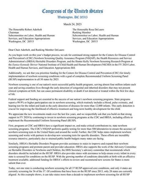Newborn Screening Dear Colleague Letter Documentcloud