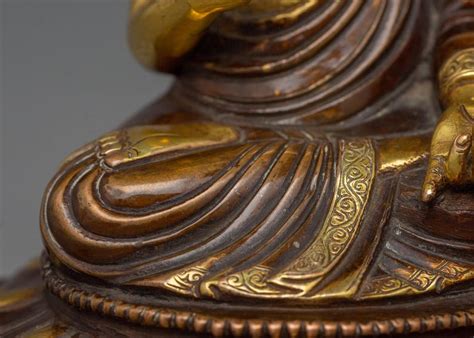 Shaka Nyorai Statue Japanese Buddha Sculpture Handcrafted Copper