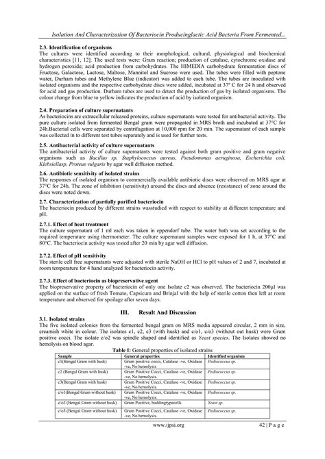 Isolation And Characterization Of Bacteriocin Producing Lactic Acid