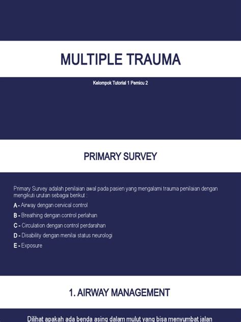 Multiple Trauma Ppt Kelompok Tutor 1pptxx Pdf