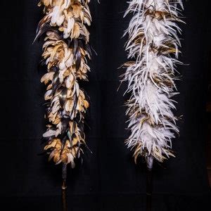 24 To 36 Inch Custom Desktop Hawaiian Kahili Feather Staffs For The