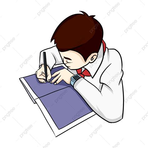 숙제 일러스트 를 열심히 하 다 숙제 해 착실하다 손으로 그린 Png 일러스트 및 Psd 이미지 무료 다운로드 Pngtree