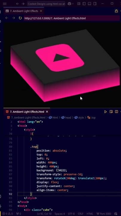 Ambient Light Effects Shortsviralhtmlcsstrending Coding