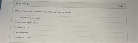 solved question 173 ﻿ptswhich of the value dimensions are