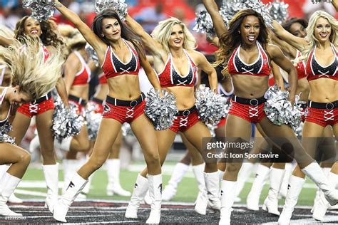 Atlanta Falcons Cheerleaders Perform Before The Nfl Game Between The