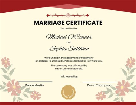 Free Virtual Marriage Certificate Template To Edit Online